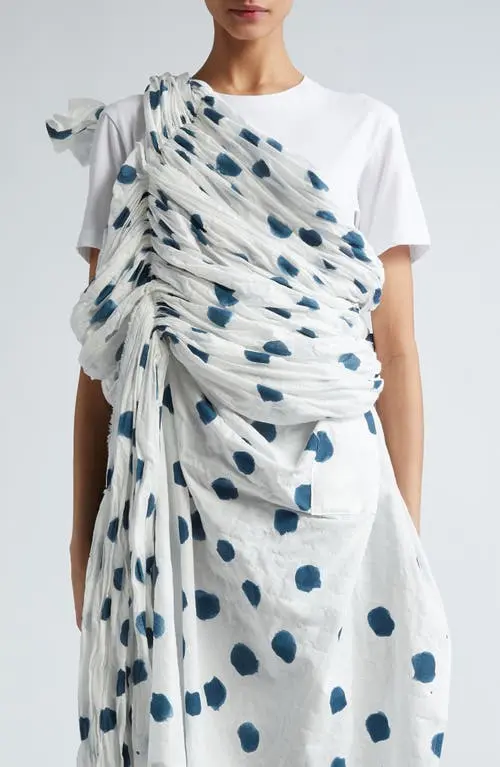 Tao Comme Des GarçOns Polka Dot Shirred Asymmetric One-Shoulder